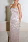 Celine Blush Pink Embellished Feather-Trim Gown | Rayane Bacha